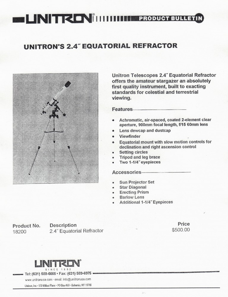 Catalogs – Unitron History Project