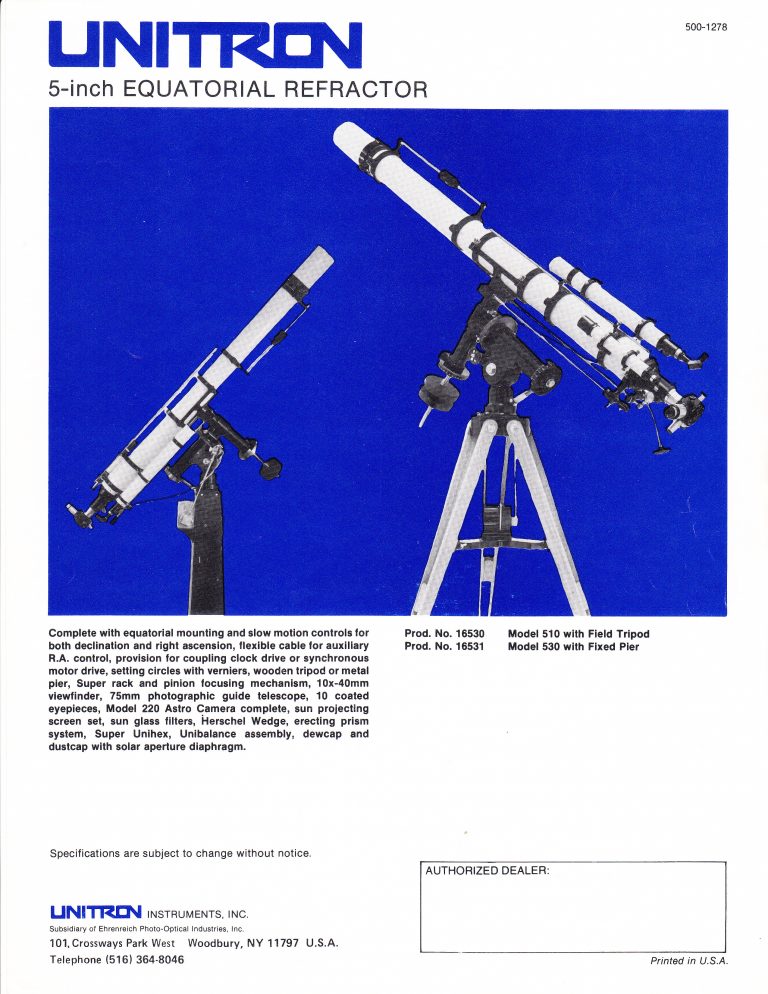 Catalogs – Unitron History Project